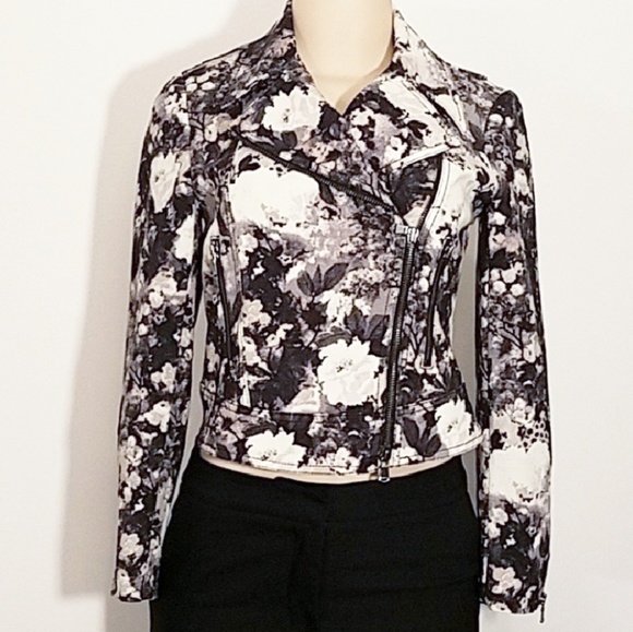 Club Monaco | Jackets & Coats | Club Monaco Botanical Floral Print Moto ...